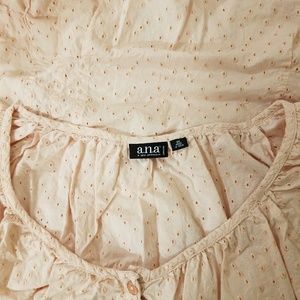 a.n.a | Tops | Ana Peachy Pink Cotten Eyelet Tunic Top | Poshmark